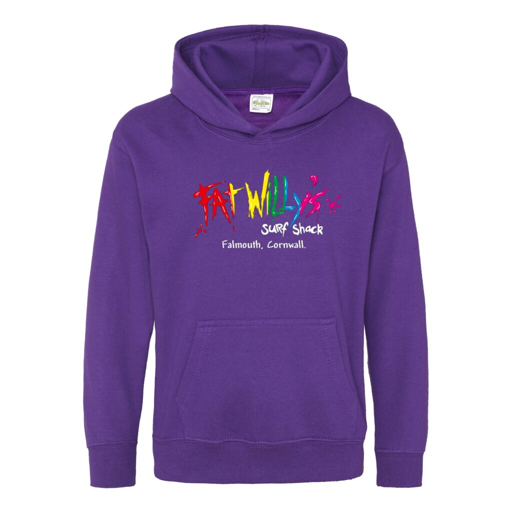 Kids Purple Hoodie - Sale - Fat Willy's Cornwall:Cornish surf-style ...